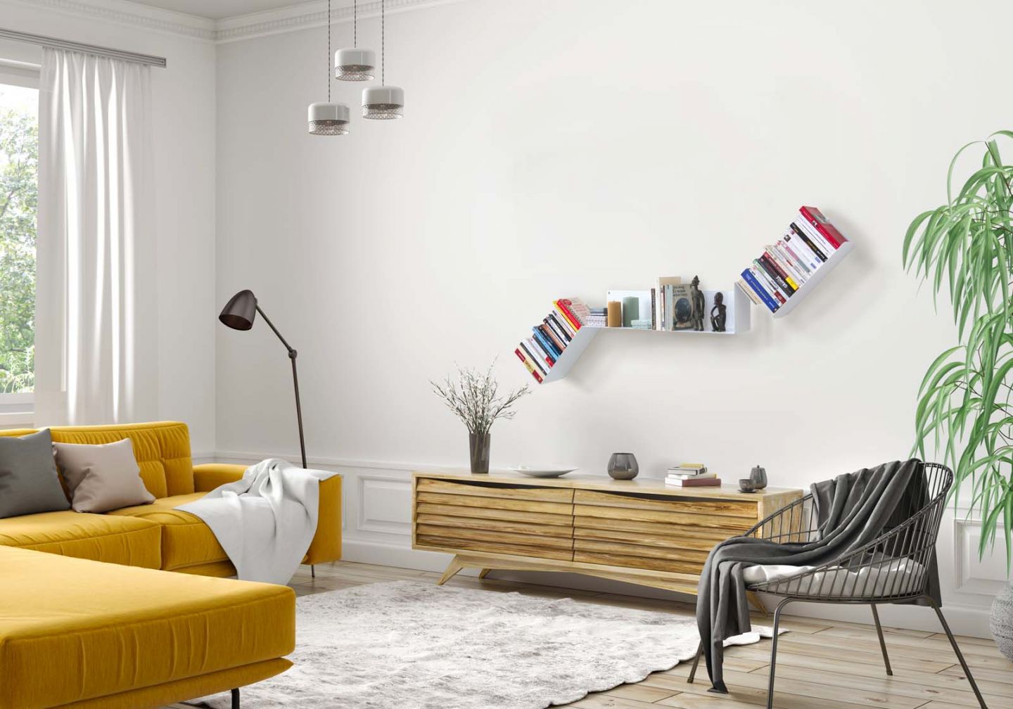 Buy the Design bookshelf - White Bookcase metal - Asymmetrical