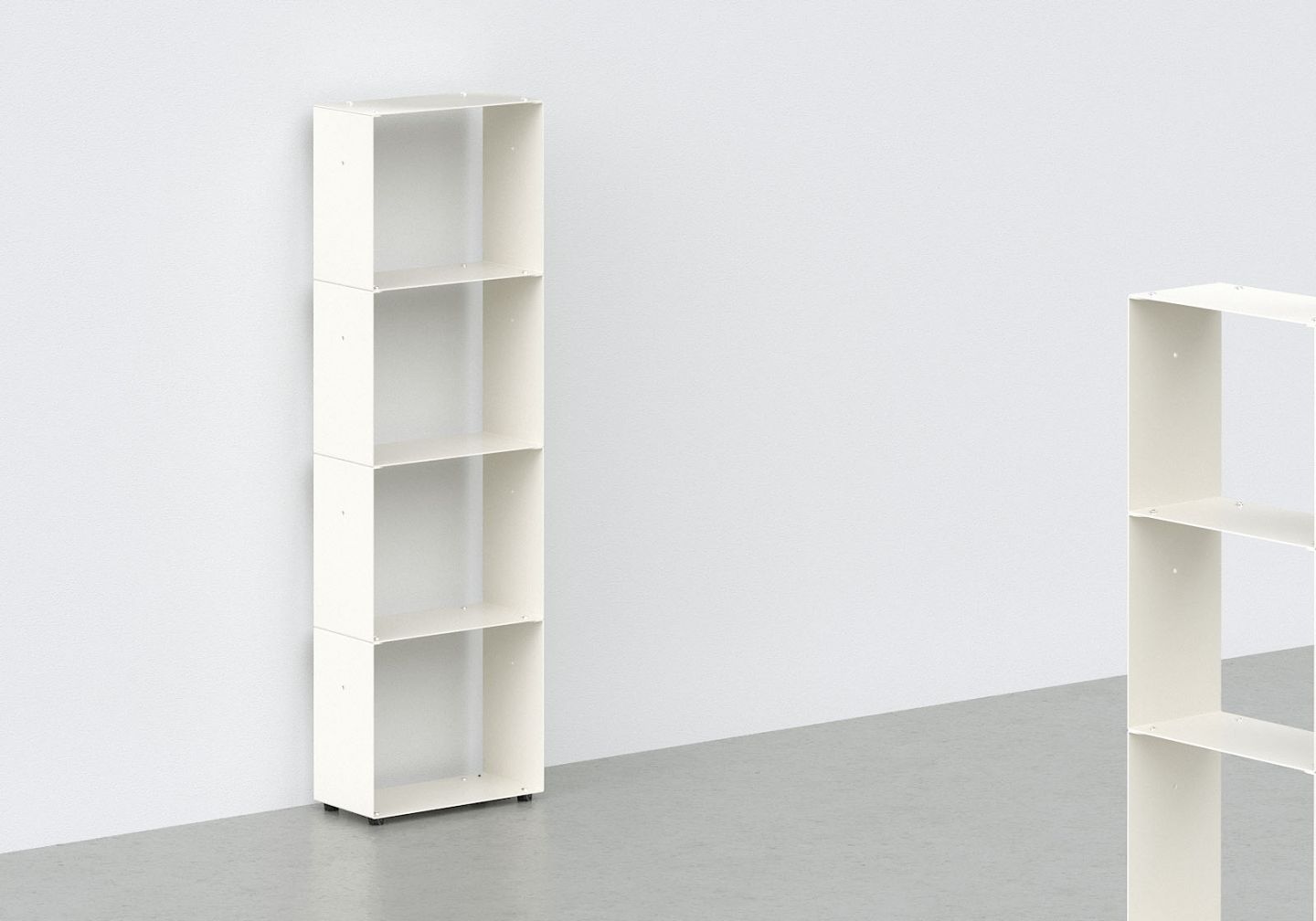Witte design boekenkast 30 cm - metaal - 4 niveaus