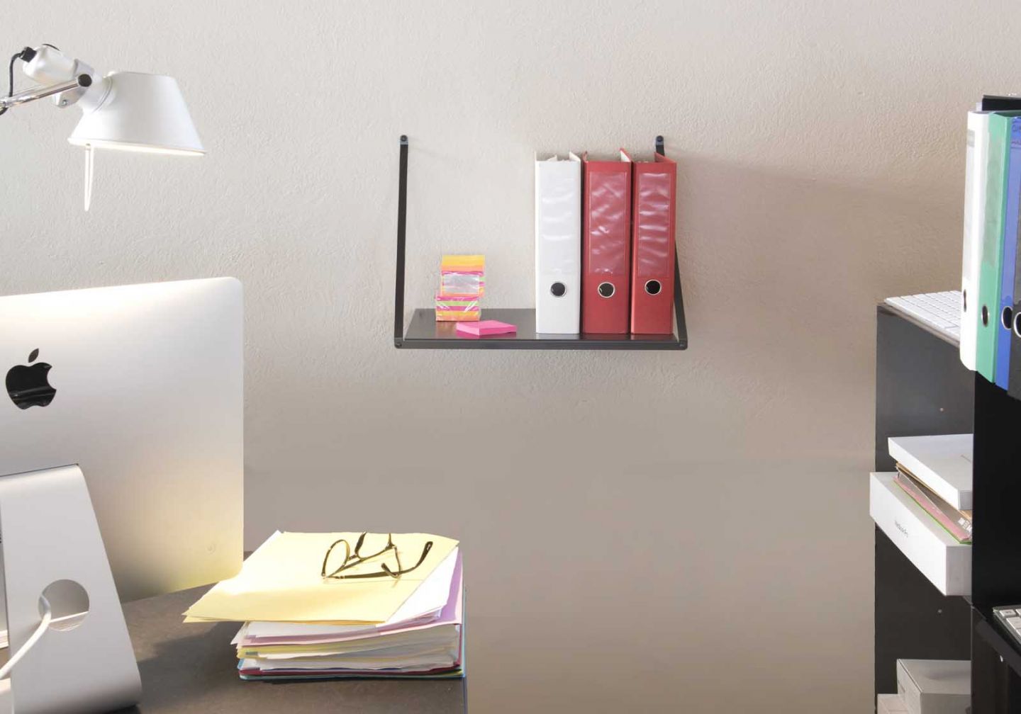 Verkoop Hangende wandplank 50 x 35 cm - Zwart Staal - Ruime diepte