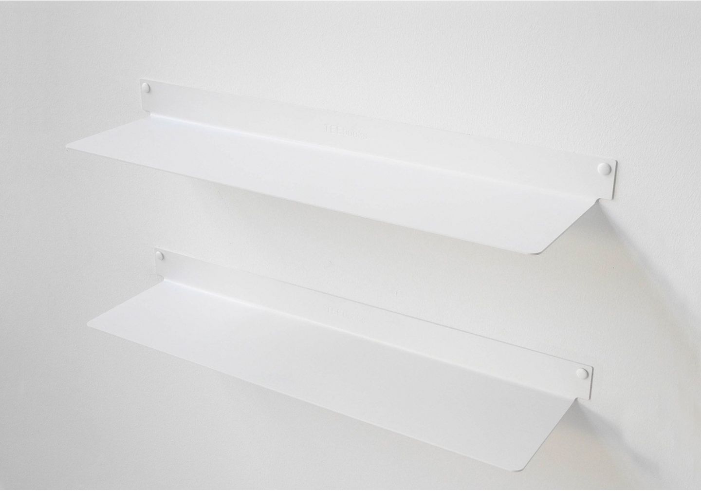 Design wandplank - wit, onzichtbaar en van metaal 60 cm - Set van 2 - Staal