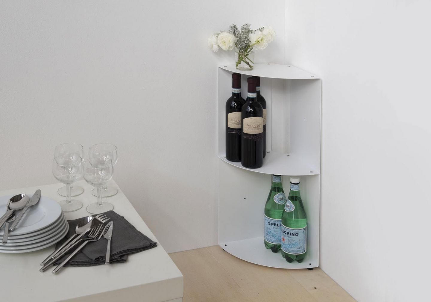 Verkoop Hoek wandplank DANgolo - Staal - 25 x 25 x 70 cm