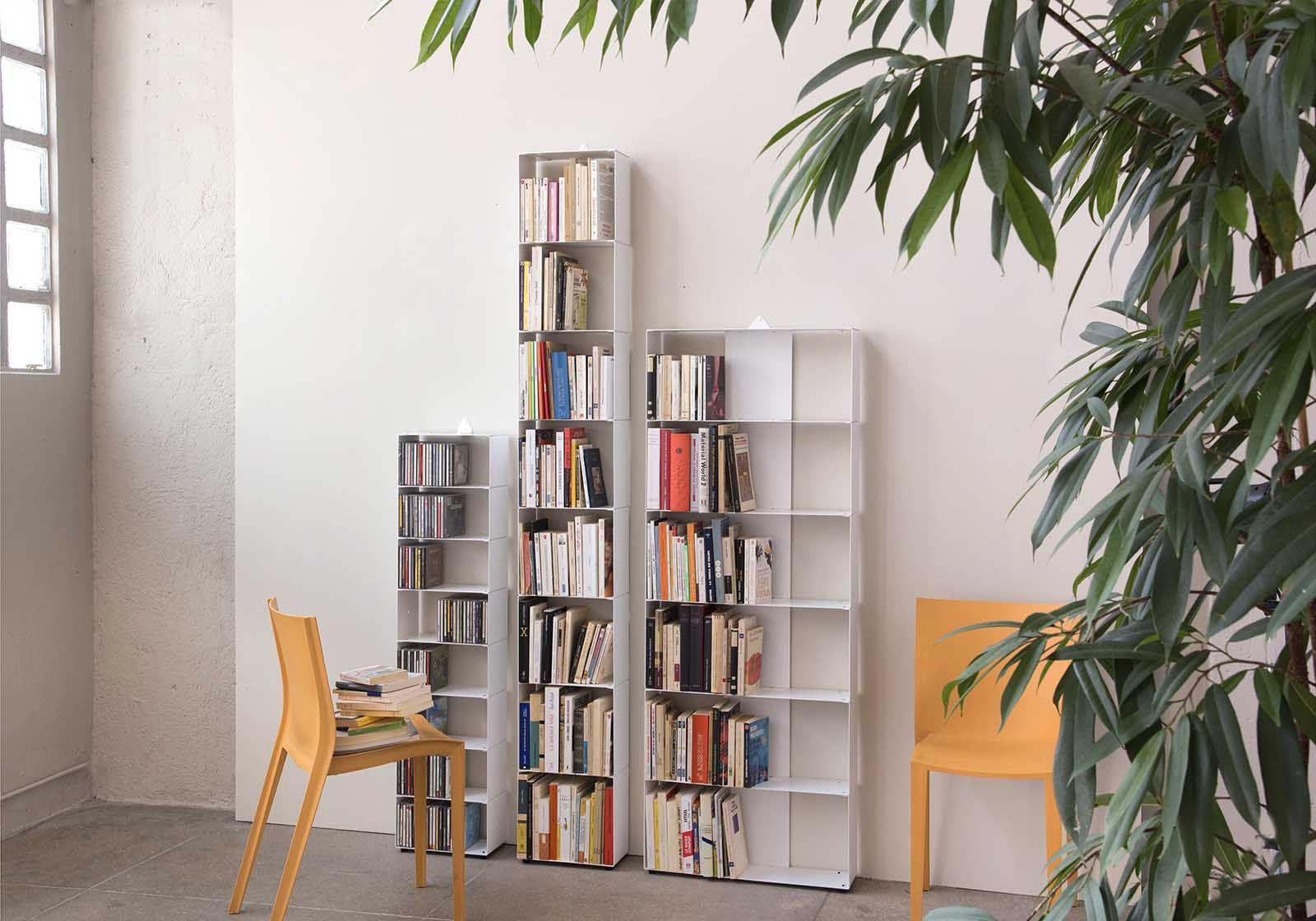 Libreria design 60 cm - metallo bianco - 4 livelli
