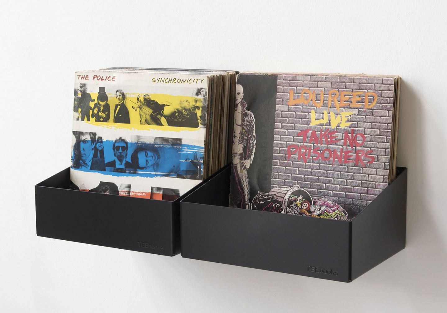 Buy the Vinyl Storage Wall Shelf - Set of 2 - Black