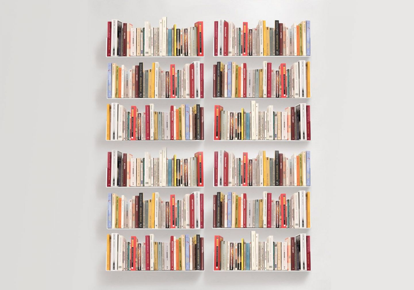 Compra Mensole per libri - Libreria 45 x 15 cm - Bianco - Set di 12