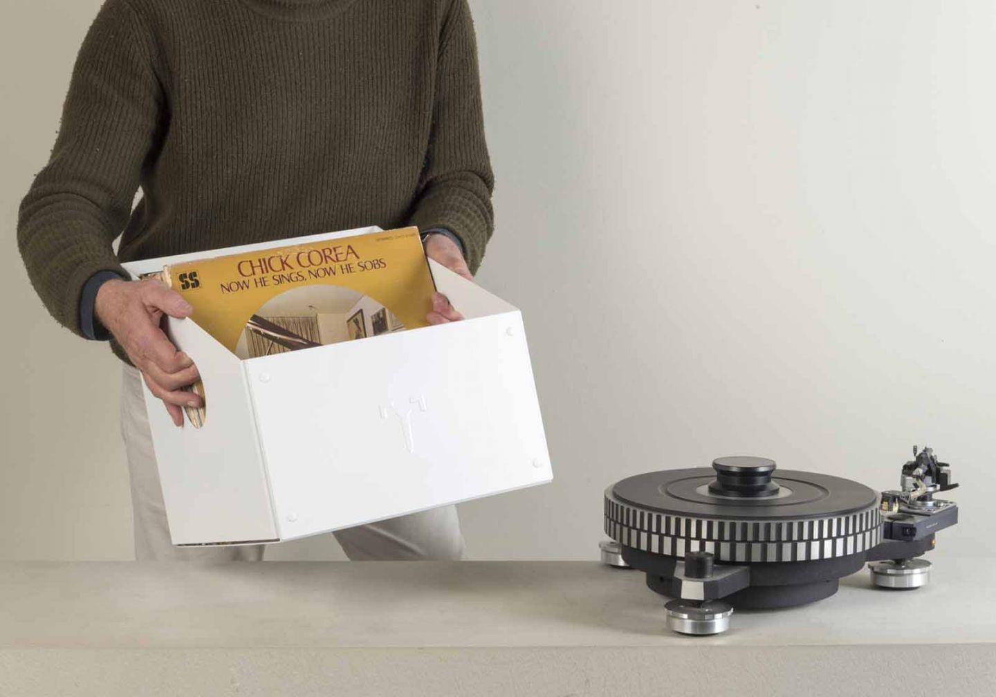 Buy Vinyl record storage box - Metal White