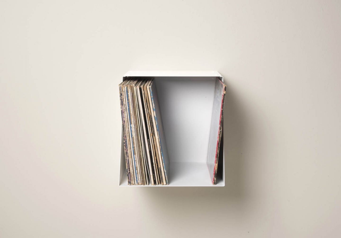 Buy Vinyl record storage box - Metal White