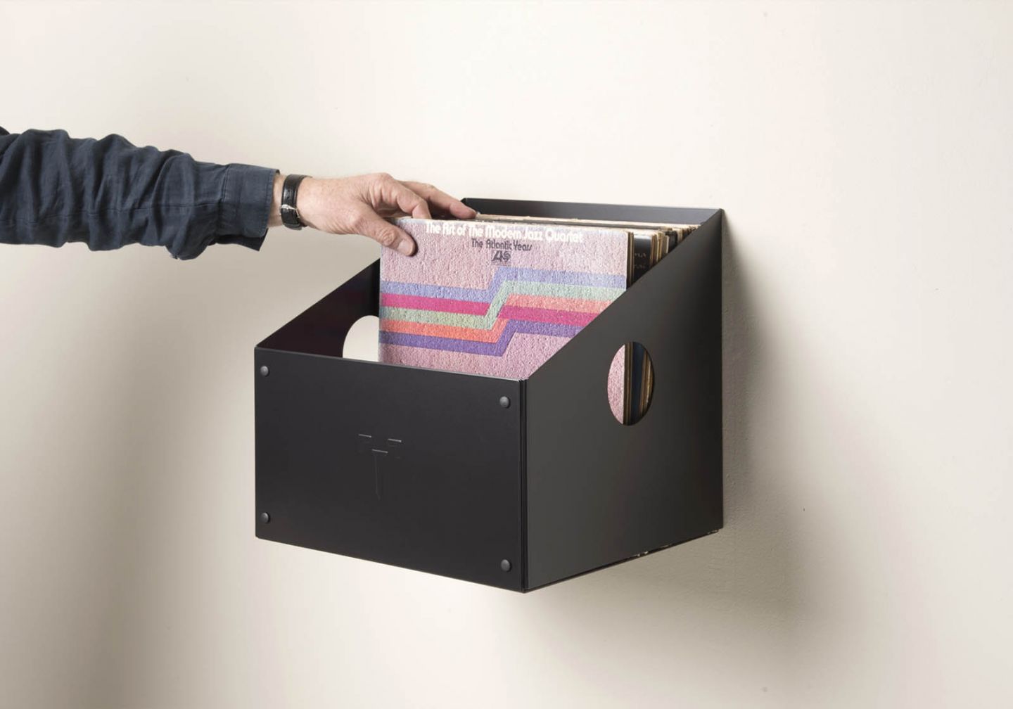 Buy Vinyl record storage box - Metal Black